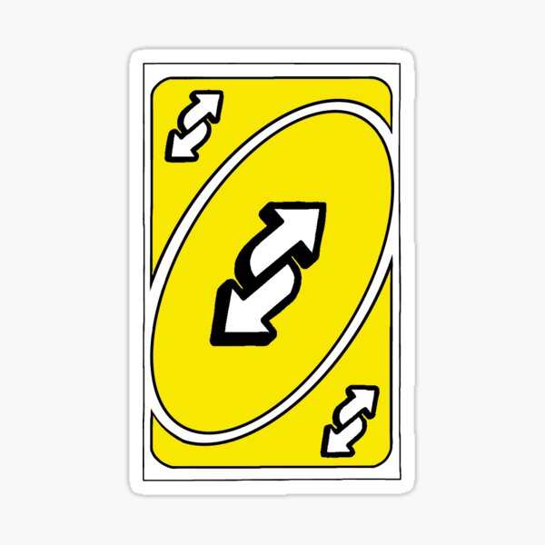 "yellow uno reverse card" Sticker for Sale by danaraecoo | Redbubble