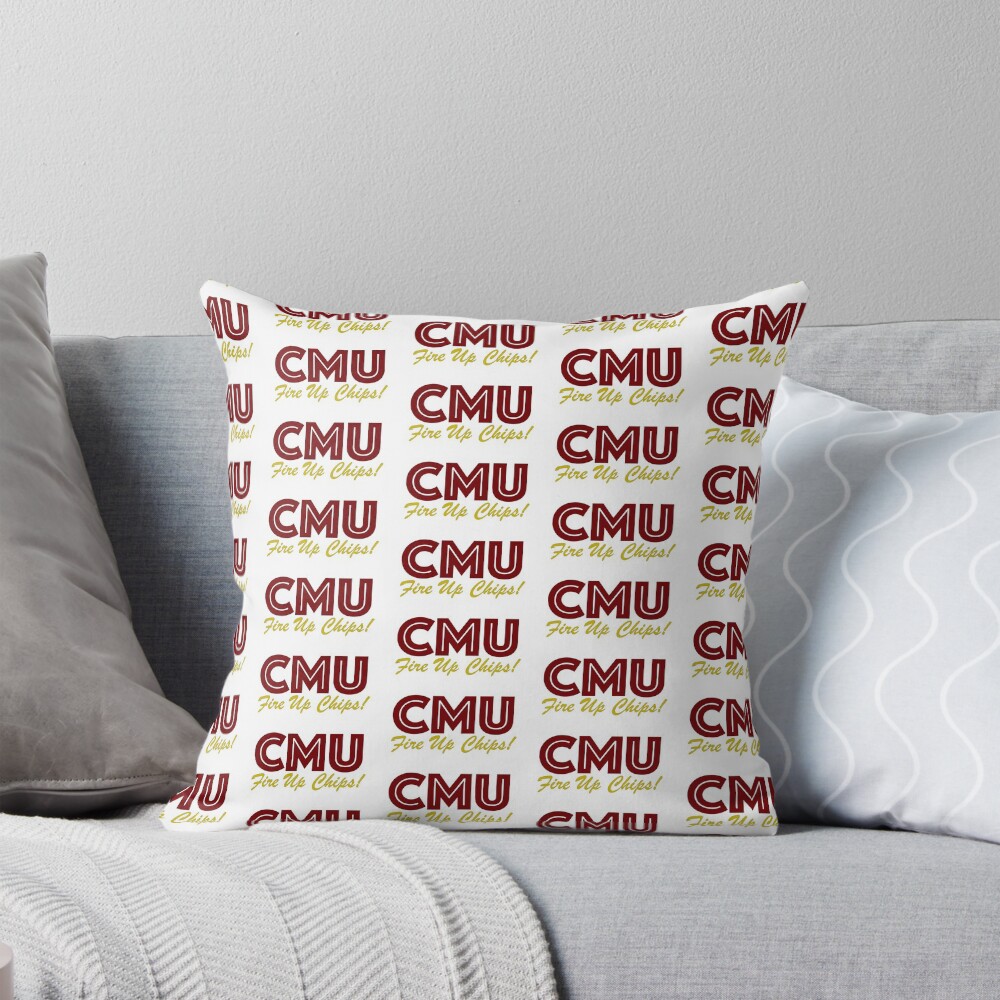 "CMU Central Michigan University Fire Up Chips Design" Sticker for Sale ...