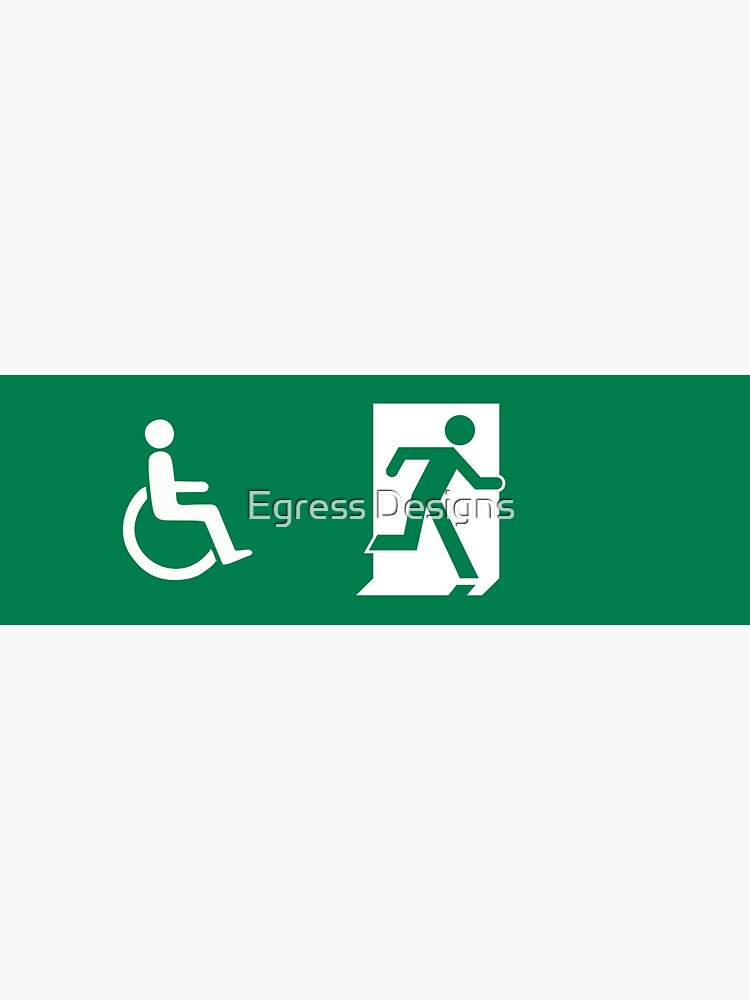 "ISO 21542, ISO 7010 Exit Sign with Wheelchair Symbol" Sticker for Sale ...