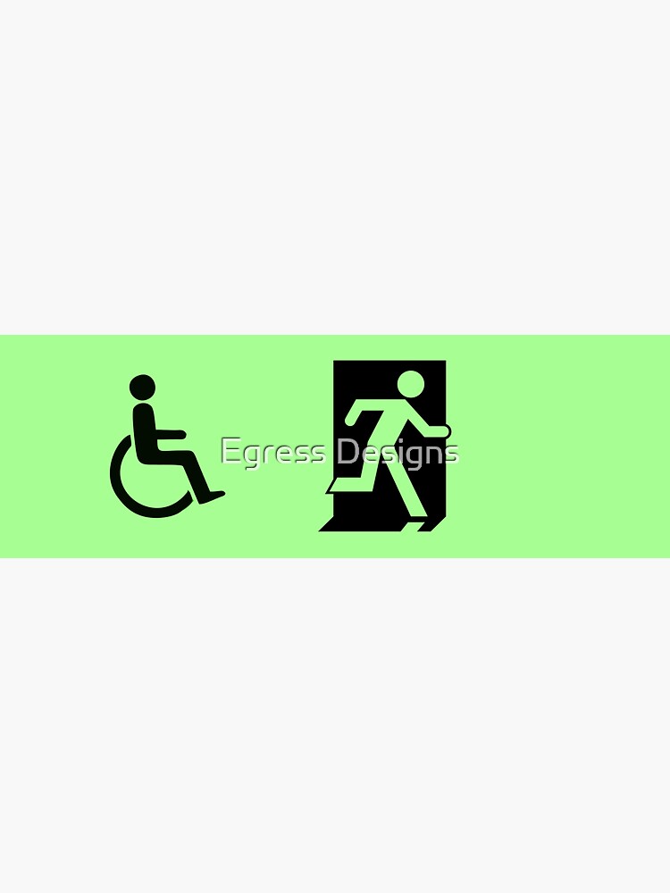 "ISO 21542, ISO 7010 Exit Sign with Wheelchair Symbol" Sticker for Sale ...