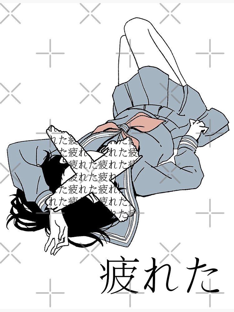 "TIRED - SAD JAPANESE ANIME AESTHETIC" Art Print by PoserBoy | Redbubble