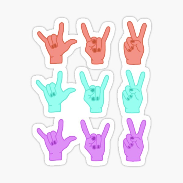 "Colorful Finger Signs Sticker" Sticker by sarahstone9 | Redbubble