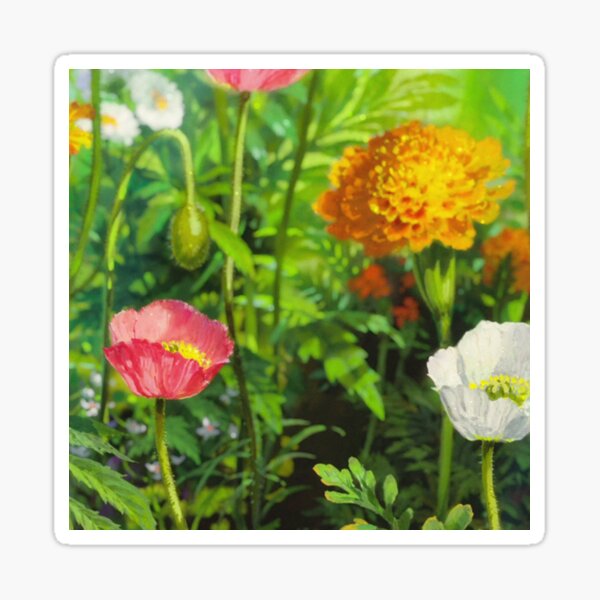"Anime Flowers Scenery" Sticker for Sale by layar5 | Redbubble