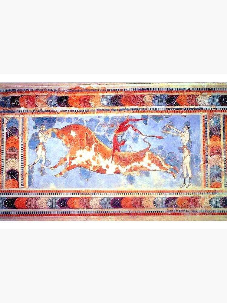 "Minoan Bull Leaping Fresco" Mask for Sale by SheppardBaird | Redbubble