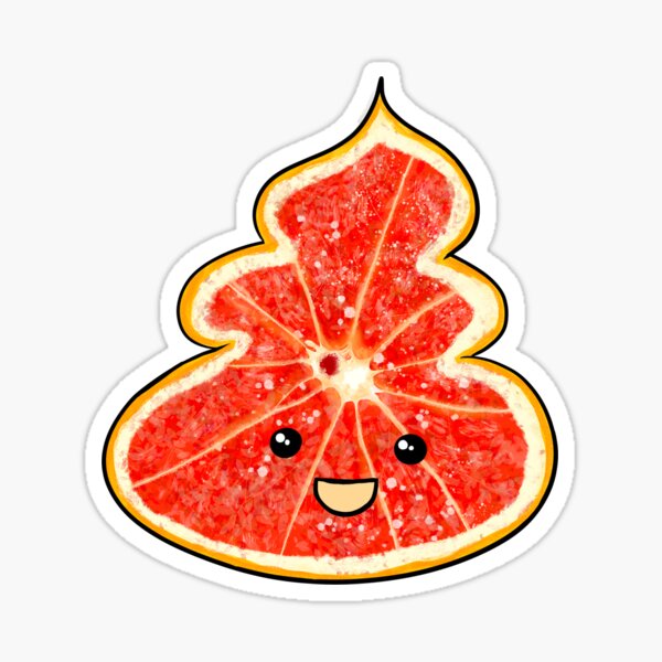 "Cute grapefruit poop" Sticker for Sale by CutiePockets | Redbubble