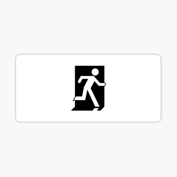 "Running Man Exit Sign, Right Hand" Sticker by cheapexitsigns | Redbubble
