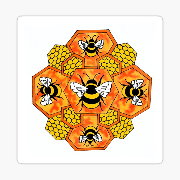 "Bee Honeycomb Mandala" Sticker for Sale by smcclaincreate5 | Redbubble