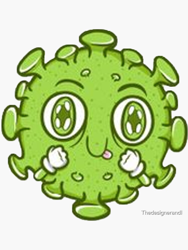 "virus cartoon" Sticker for Sale by ThedesignerandI | Redbubble