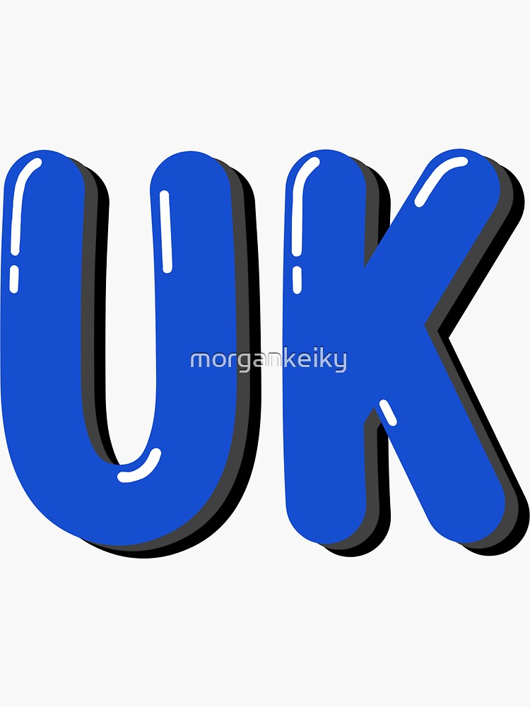 "UK bubble letters" Sticker for Sale by morgankeiky | Redbubble