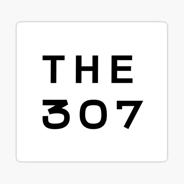 "307 Wyoming Area Code Typography" Sticker for Sale by Aliasotaku ...