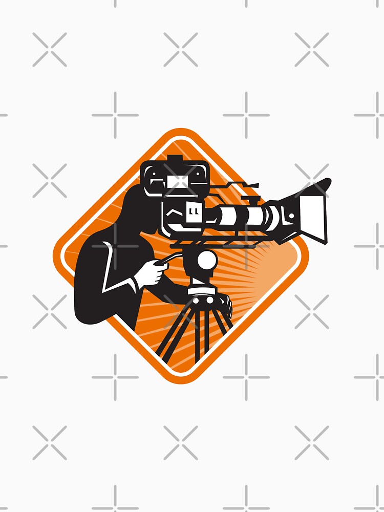 "film crew cameraman shooting filming camera" T-shirt by retrovectors ...