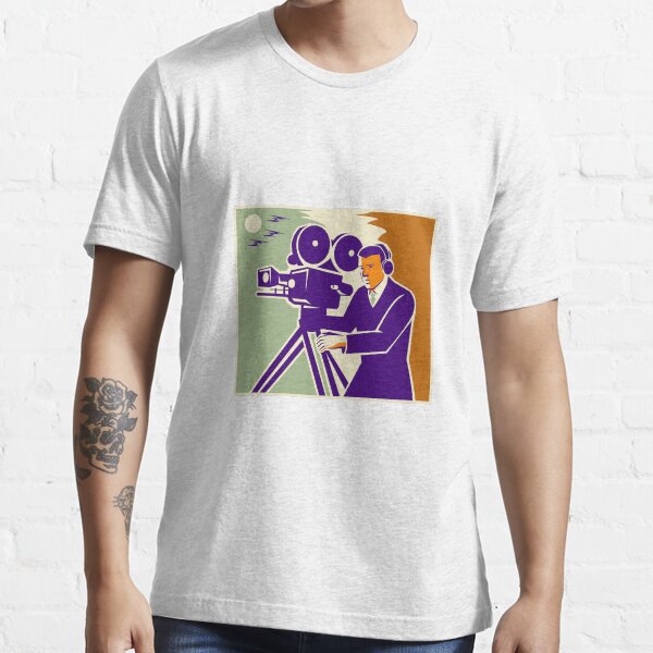 "Cameraman Film Crew Vintage Video Movie Camera" T-shirt for Sale by ...