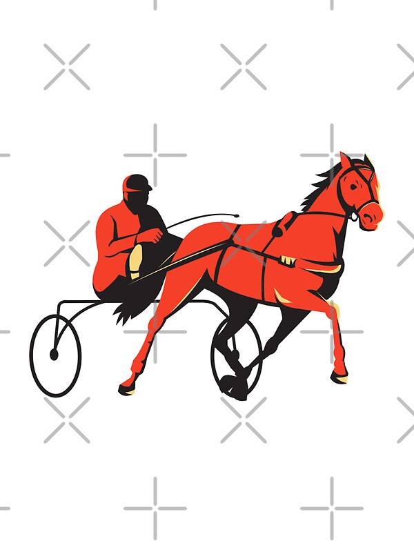 "harness horse cart racing retro" by retrovectors | Redbubble