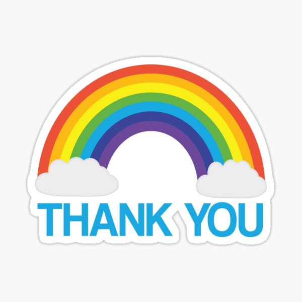 "thank you rainbow" Sticker for Sale by BAISSANE | Redbubble