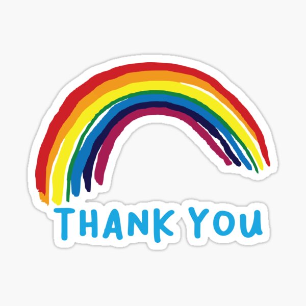 "thank you rainbow" Sticker for Sale by BAISSANE | Redbubble