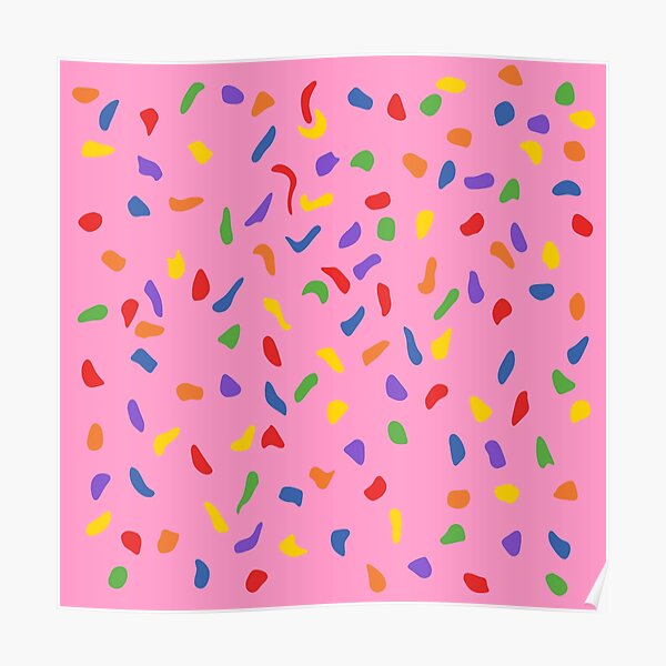 "Confetti 80's eighties pattern retro, pink background" Poster by NYXFN ...