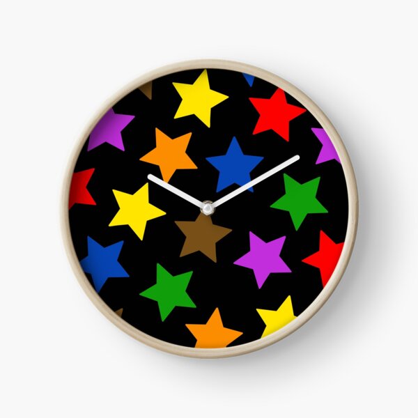 "Rainbow Stars POC Inclusive Pride" Clock for Sale by JoyfulJen | Redbubble
