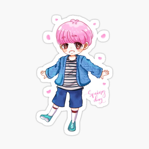 "Jimin BTS - Spring day" Sticker for Sale by TOM JACK | Redbubble