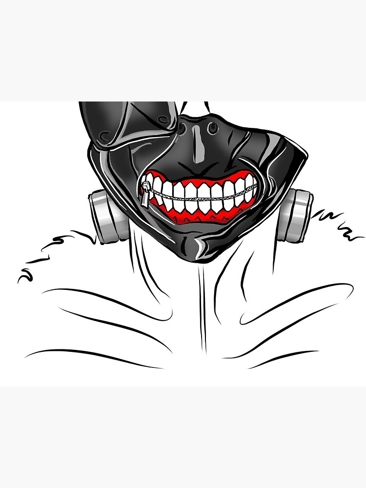 "Tokyo Ghoul Kaneki Mask - Anime Manga Drawing - Cosplay Fan Art, Black ...