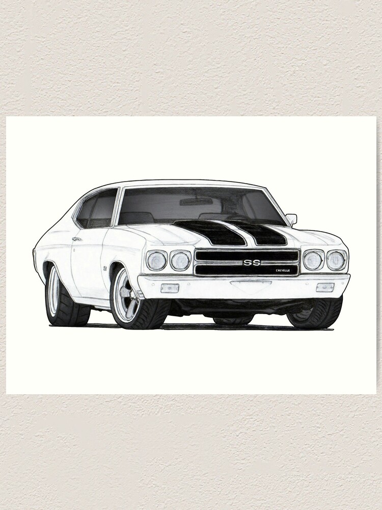 "70 Chevelle SS Drawing" Art Print by ItsMeRuva | Redbubble