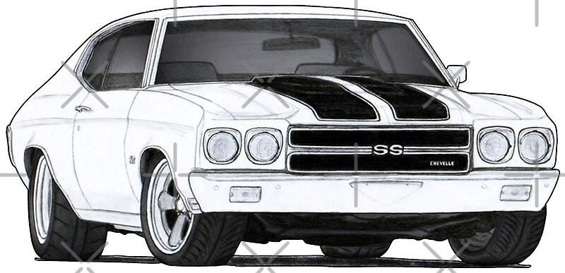 "70 Chevelle SS Drawing" by ItsMeRuva | Redbubble