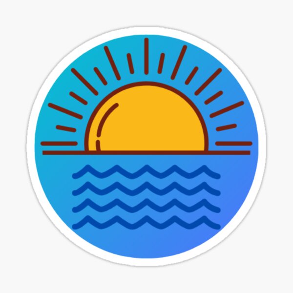 "Sunset/Waves Logo" Sticker by kellynicmac | Redbubble