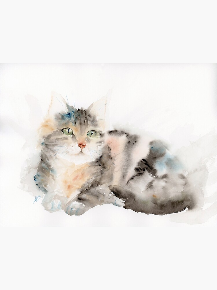 "Striped Calico Kitten Loose Watercolor" Canvas Print for Sale by ...