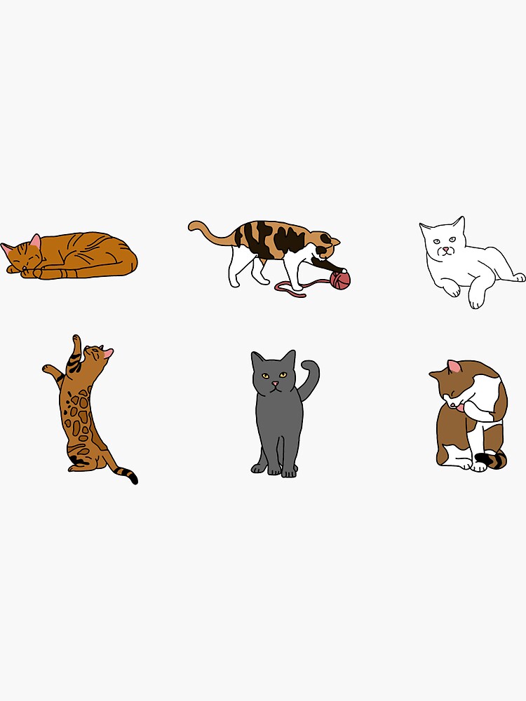 "Cat Sticker Pack" Sticker by Enneagirl | Redbubble
