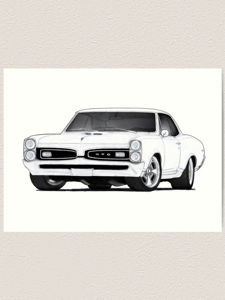 "1967 Pontiac GTO Drawing" Art Print by ItsMeRuva | Redbubble