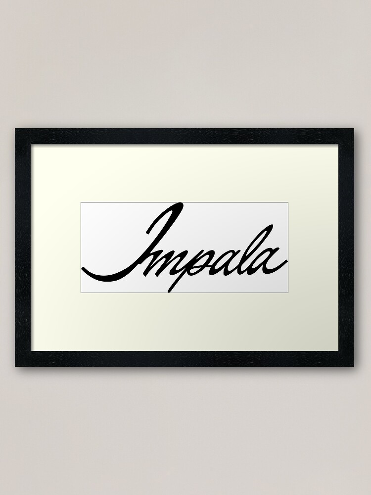 "Chevrolet Impala Script" Framed Art Print for Sale by ItsMeRuva ...
