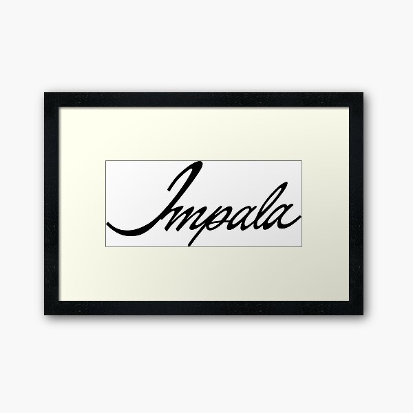 "Chevrolet Impala Script" Framed Art Print for Sale by ItsMeRuva ...