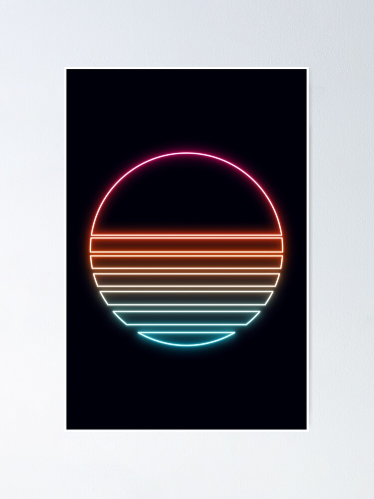 "Retro 80s Neon Sun" Poster by dylanxh | Redbubble