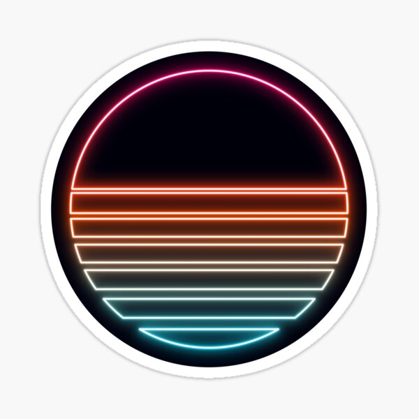 "Retro 80s Neon Sun" Sticker by dylanxh | Redbubble