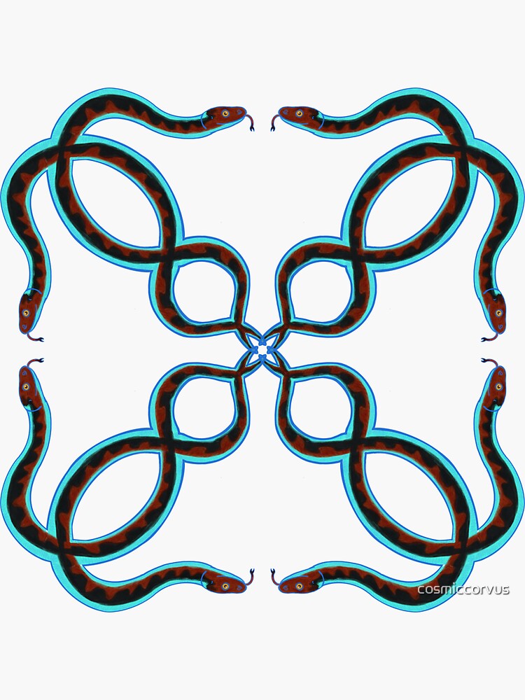 "Red Sided Garter Snake" Sticker by cosmiccorvus | Redbubble