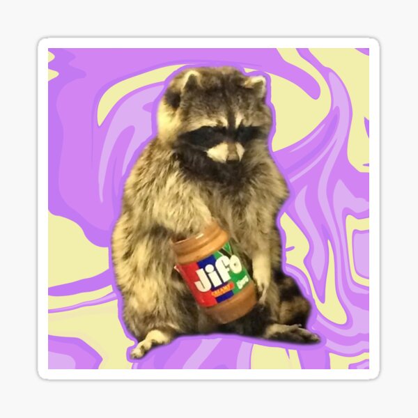 "Jif Peanut Butter Raccoon" Sticker for Sale by antisold | Redbubble