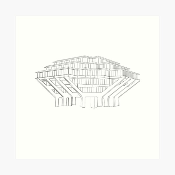 "Geisel library outline" Art Print for Sale by emk817 | Redbubble