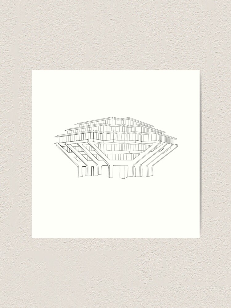 "Geisel library outline" Art Print for Sale by emk817 | Redbubble