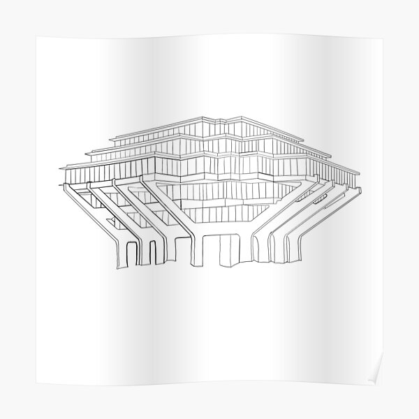 "Geisel library outline" Poster for Sale by emk817 | Redbubble