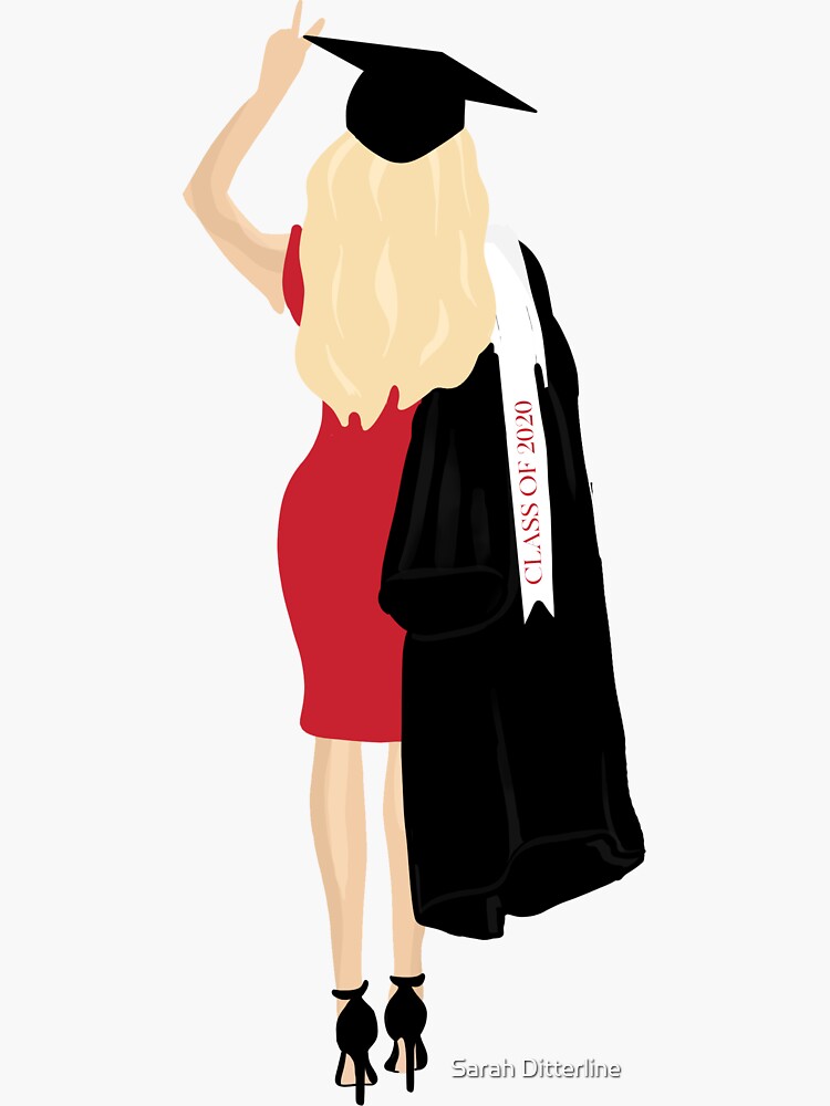 "Graduation girl" Sticker for Sale by sarahditterline | Redbubble