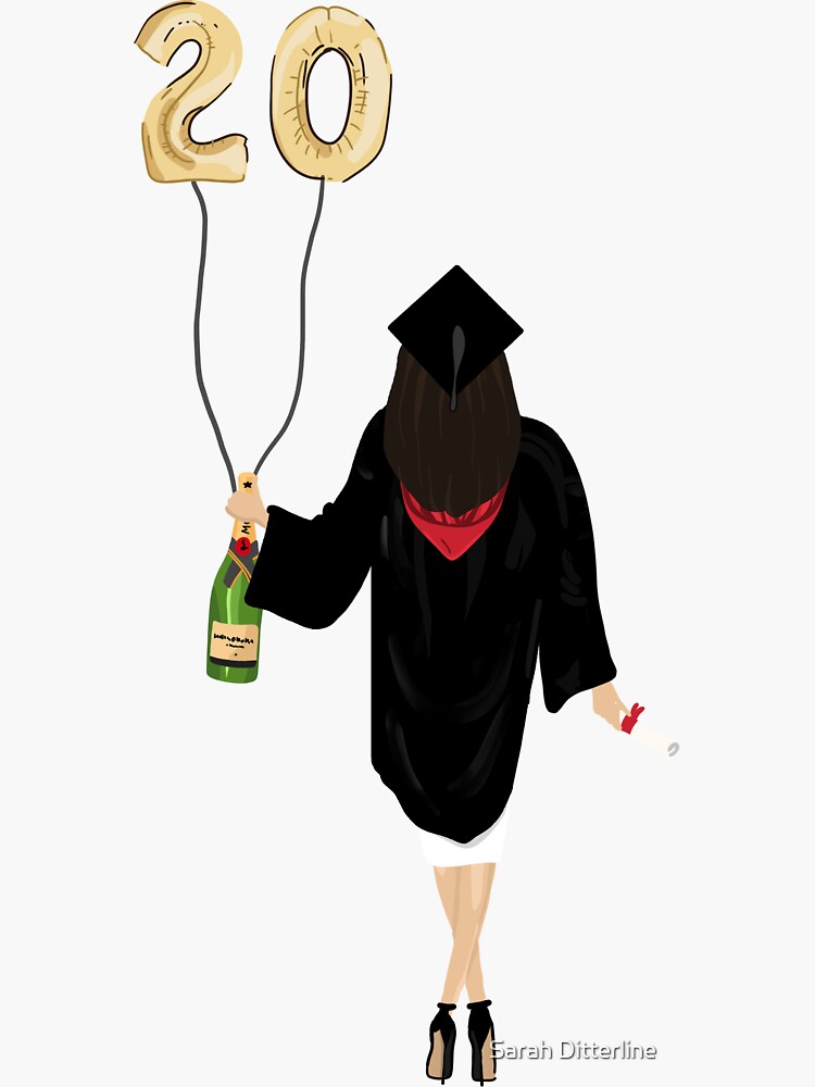 "Graduation Girl" Sticker by sarahditterline | Redbubble