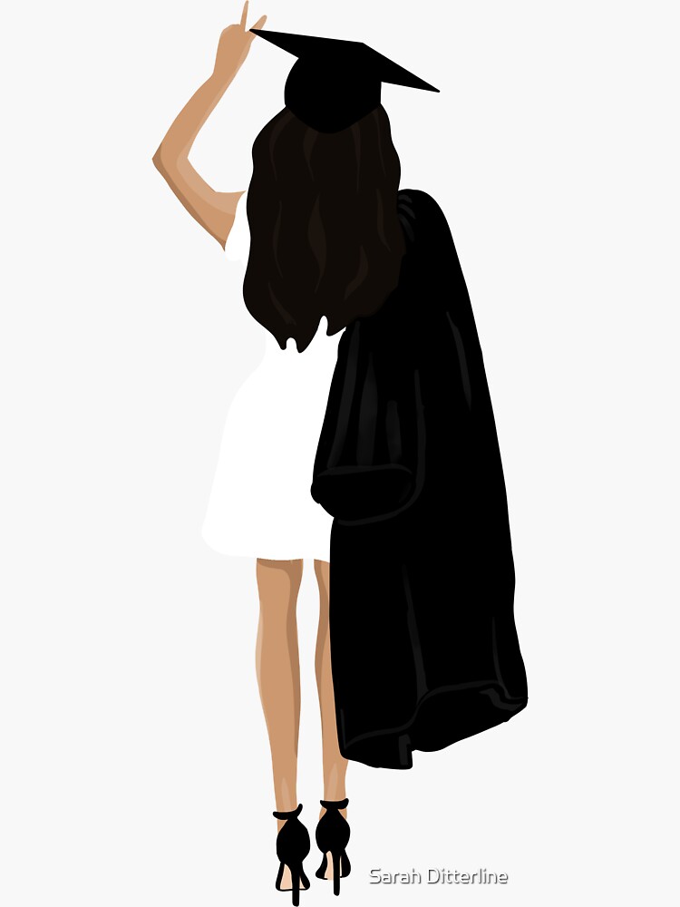 "Graduation Girl" Sticker for Sale by sarahditterline | Redbubble