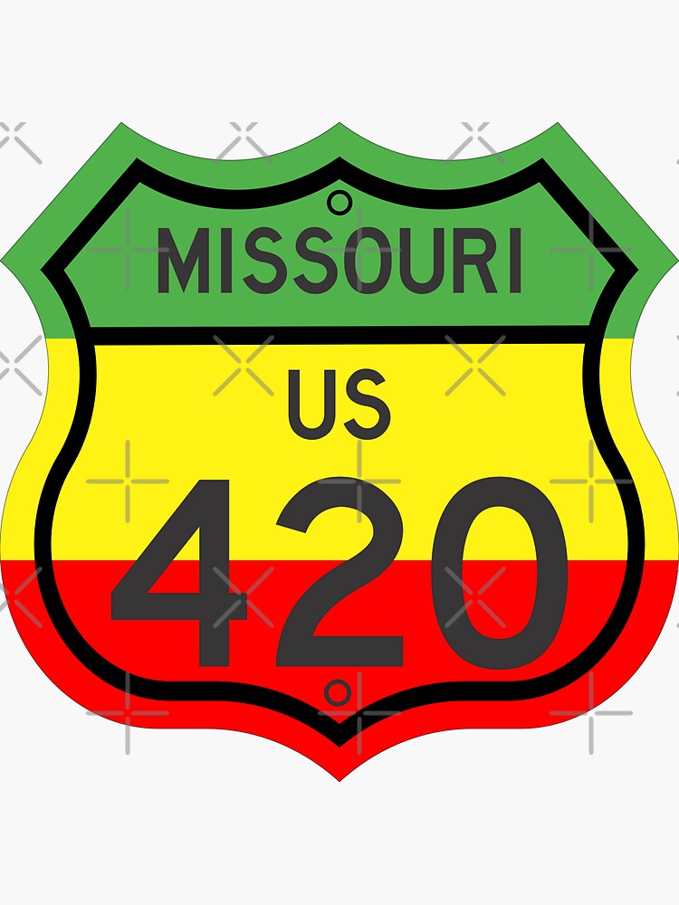 "Missouri Highway 420 in Rasta Colours" Sticker by Kiwidom | Redbubble