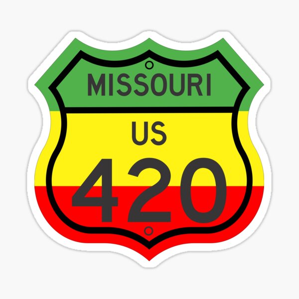 "Missouri Highway 420 in Rasta Colours" Sticker by Kiwidom | Redbubble