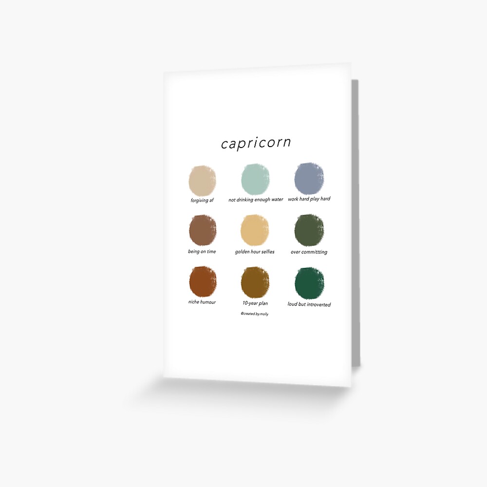 "Capricorn Color Chart" Greeting Card for Sale by createdbymolly ...