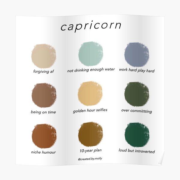 "Capricorn Color Chart" Poster for Sale by createdbymolly | Redbubble