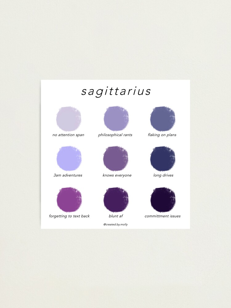"Sagittarius Color Chart" Photographic Print for Sale by createdbymolly ...
