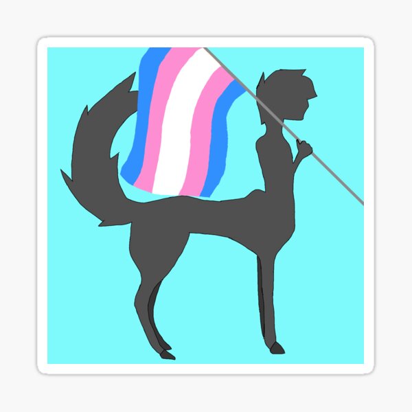 "Centaur Holding Trans Pride Flag" Sticker by PunkPikaArt | Redbubble