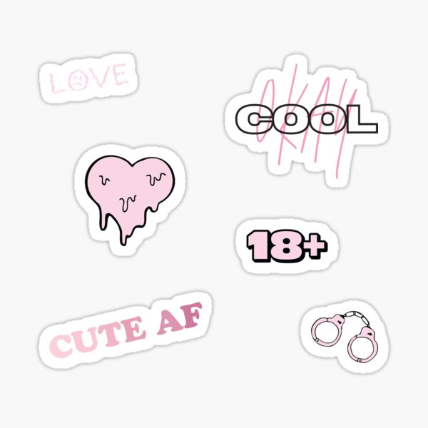 "Set of light pink stickers" Sticker by asymmetrickid | Redbubble