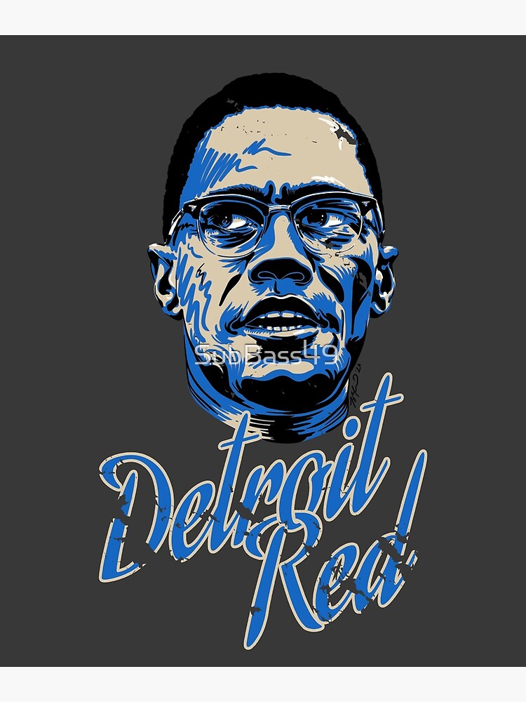 "Distressed Malcolm X (AKA Detroit Red) Blue Colorway" Poster for Sale ...
