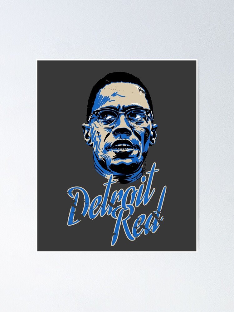 "Distressed Malcolm X (AKA Detroit Red) Blue Colorway" Poster for Sale ...